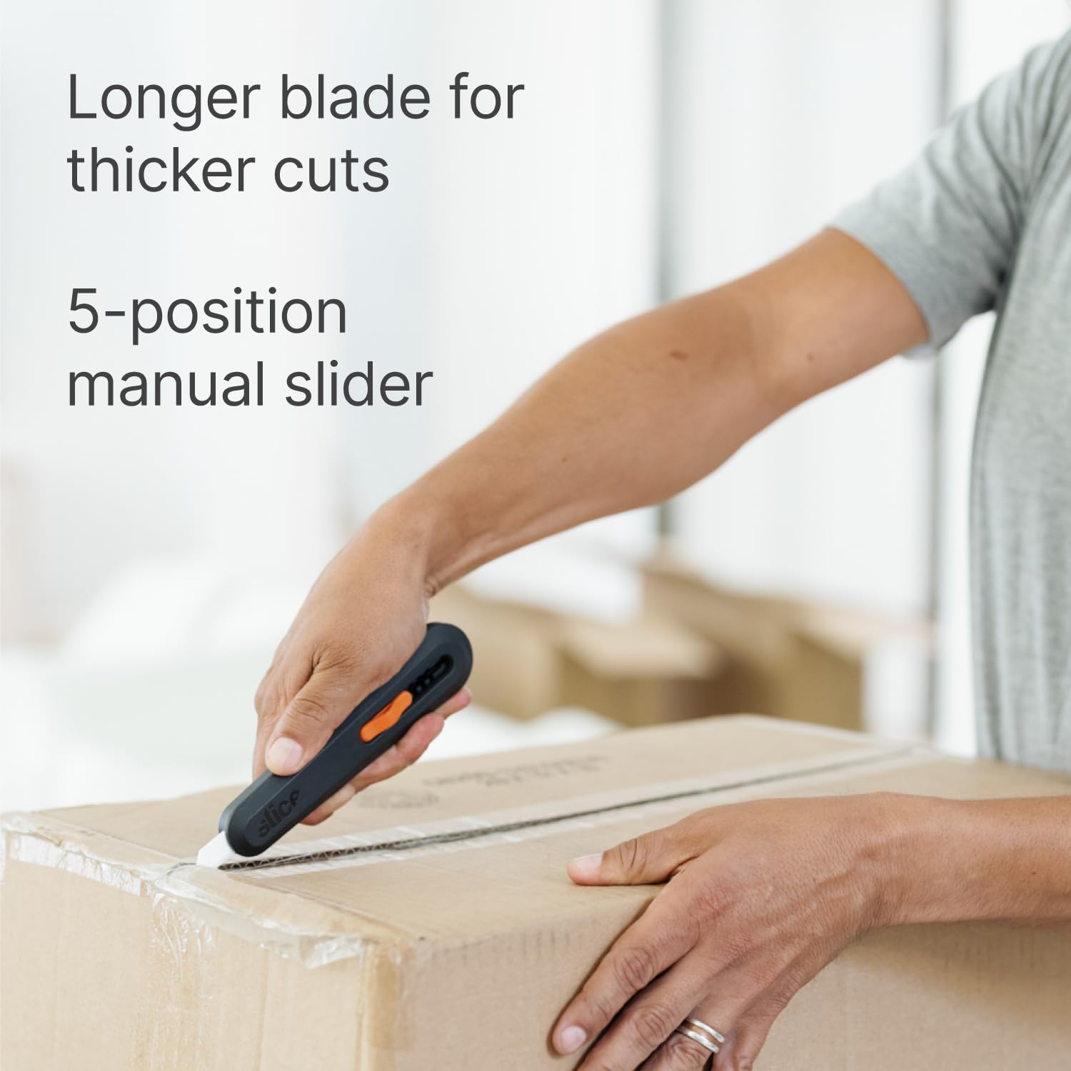 Slice 10550 5 Position Manual Locking Blade Safe Ceramic Blade Utility Knife (1 Pack), Orange