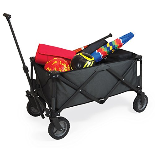 ONIVA - a Picnic Time Brand - Adventure Wagon Folding Wagon - Wagon Cart - Sport Utility Wagon - Beach Wagon Collapsible, (Dark Gray) 35.6 x 18.9 x 21.9
