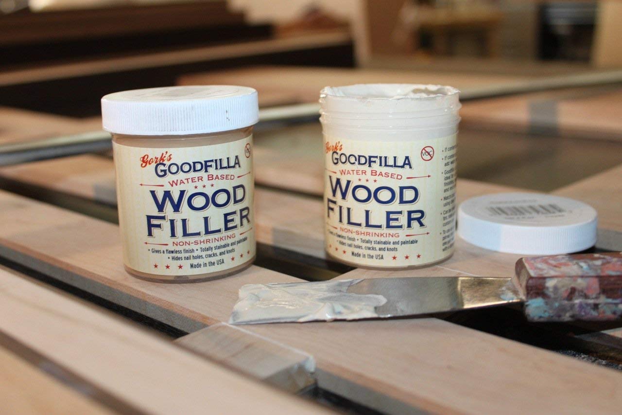 Water-Based Wood & Grain Filler - White - 8 oz By Goodfilla | Replace Every Filler & Putty | Repairs, Finishes & Patches | Paintable, Stainable, Sandable & Quick Drying