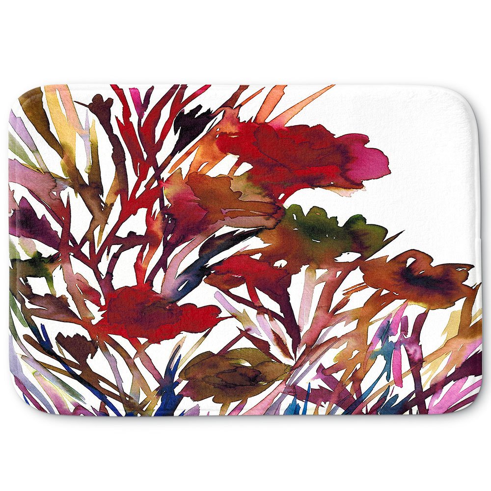 Dia Noche Designs, Bath and Kitchen Floor Mats, Small 24 x 17 in, BR-JuliaDiSanoPetalThoughtsRed1