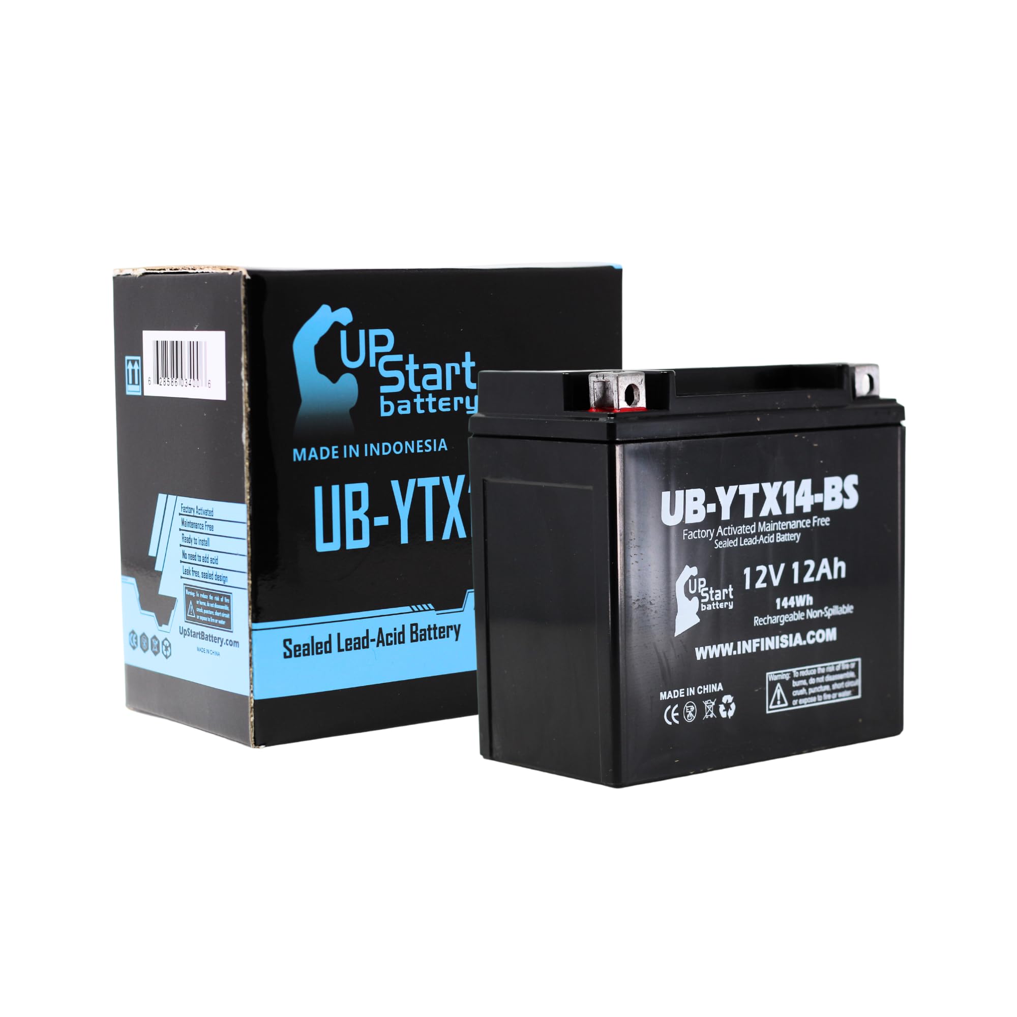 Replacement for 2004 Honda TRX350 Rancher 350 CC Factory Activated, Maintenance Free, ATV Battery - 12V, 12AH, UB-YTX14-BS