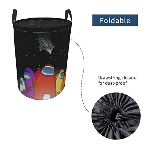 AKA personality Am-Ong U-S Laundry Basket, Laundry Hampers Lightweight Durable Drawstring Waterproof Round Storage Basket,Bathroom/Home Decor/Baby Hamper/Boxes/Baby Clothing