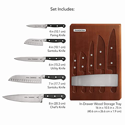 Tramontina Knife Set with Block Forged 5 Pc, 80008/561DS