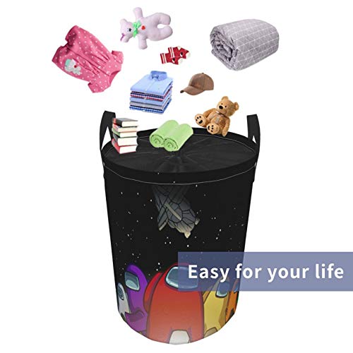 AKA personality Am-Ong U-S Laundry Basket, Laundry Hampers Lightweight Durable Drawstring Waterproof Round Storage Basket,Bathroom/Home Decor/Baby Hamper/Boxes/Baby Clothing