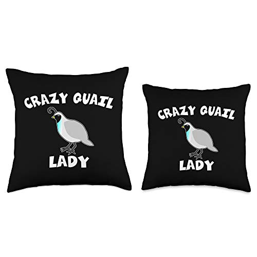 Crazy Quail Lady Apparel Co. Crazy Lady Cute Gift for Quail Lover Throw Pillow, 18x18, Multicolor