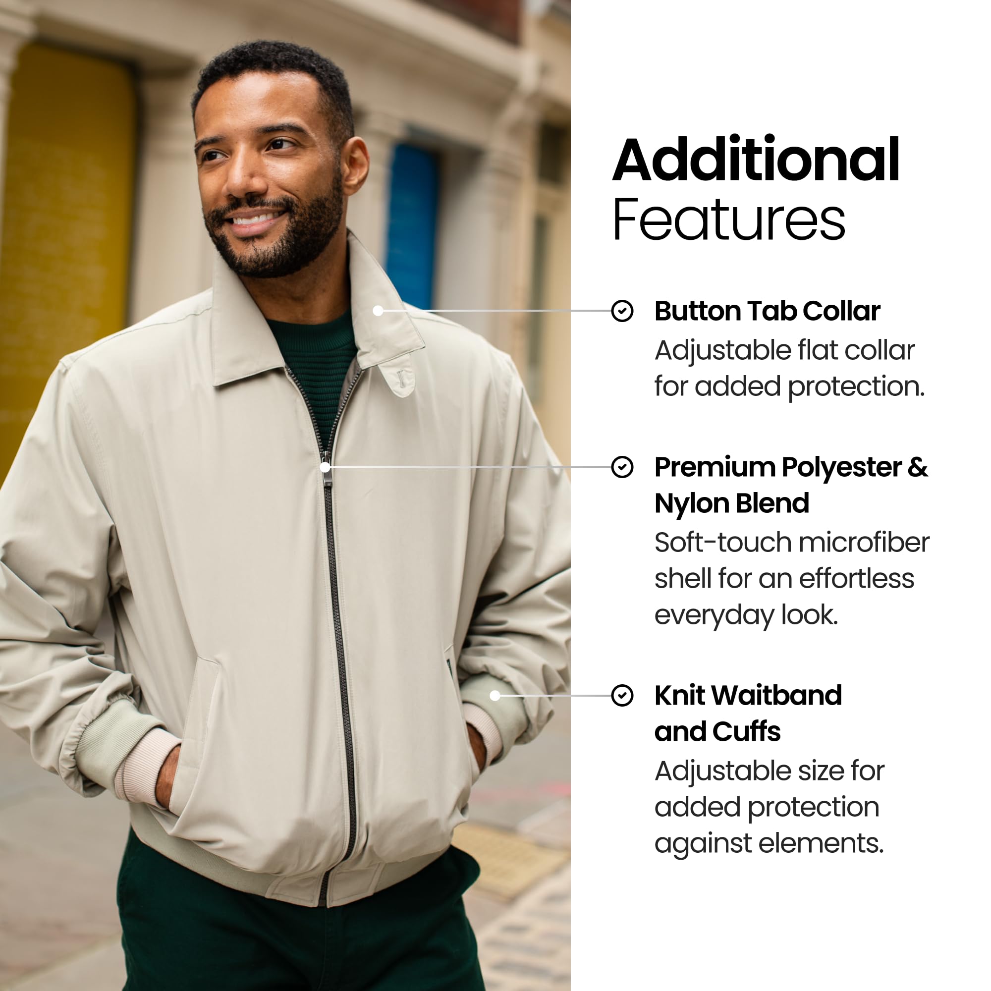 Weatherproof Garment Co. Men's Microfiber Classic Golf Jacket, Fog, Medium