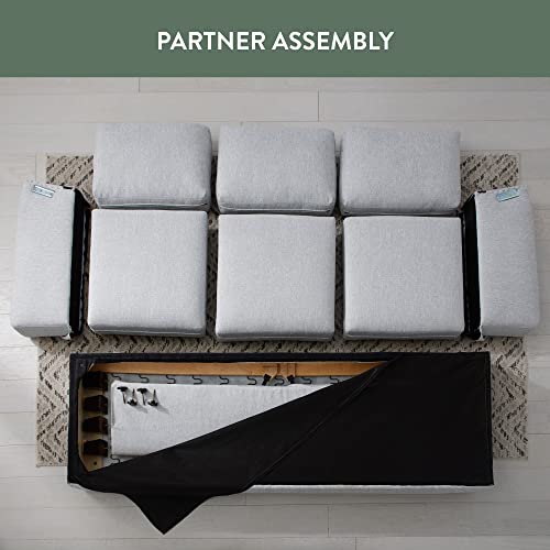 Edenbrook Parkview Upholstered Loveseat with Wood Base-Two-Cushion Design-Contemporary Feel Love Seats, Misty Gray