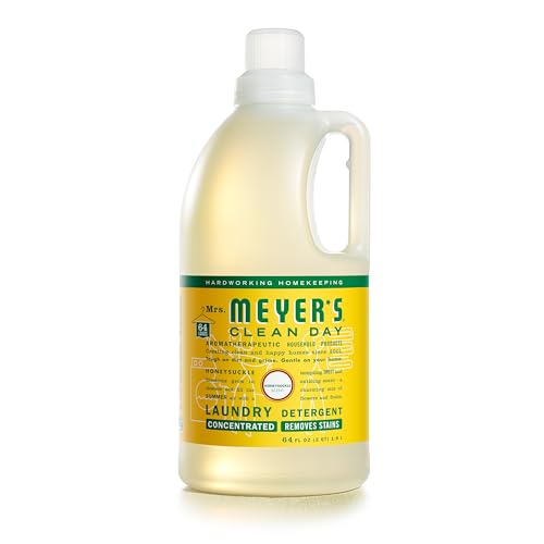 Mrs. Meyer's Liquid Laundry Detergent, Biodegradable Formula Infused with Essential Oils, Honeysuckle, 64 oz (64 Loads)