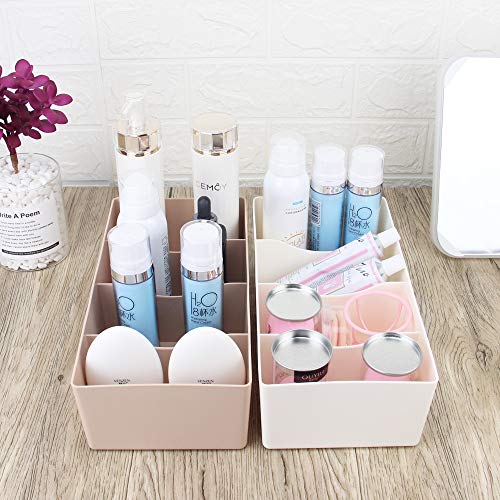 Lunmore 4 Grid Socks Underwear Drawer Organizer Divider, Cabinet Closet Organizer Storage Boxes for Socks, Underpants, Ties Set of 3