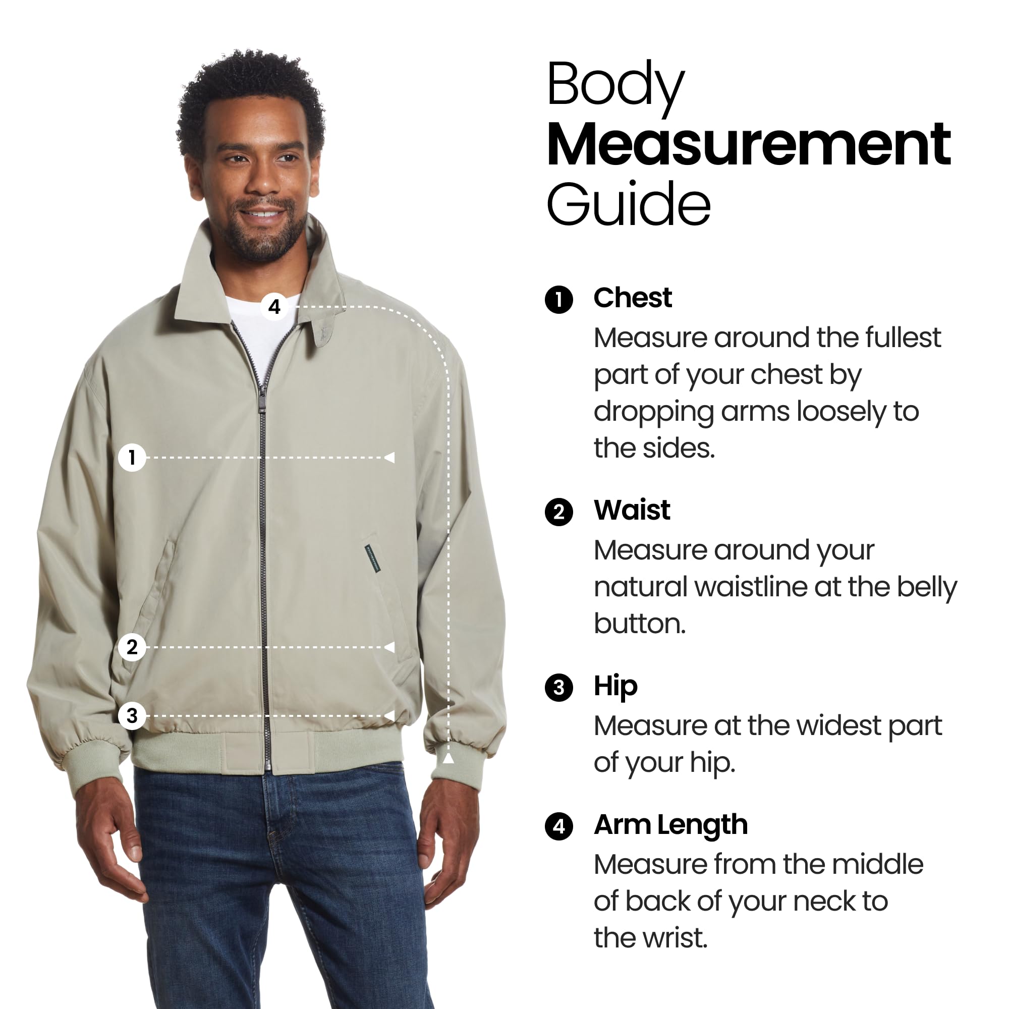 Weatherproof Garment Co. Men's Microfiber Classic Golf Jacket, Fog, Medium
