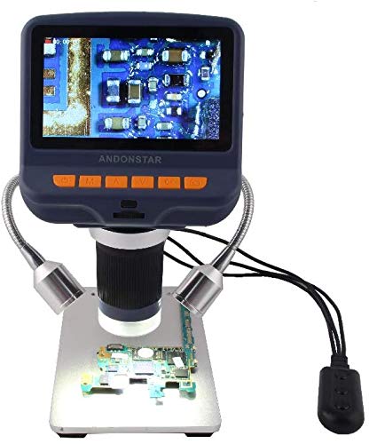 Andonstar AD106S Digital Solder Microscope Electronic Repair Coin Collection Jewelry Appraisal Antique Authentication and Children Biology Slides Observation 200X Magnification with 4.3-inch Display