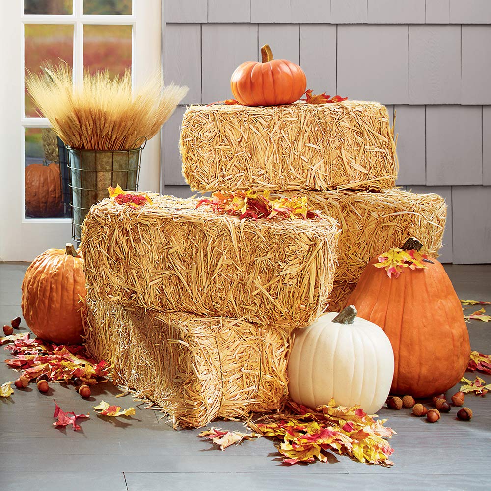 FloraCraft Decorative Straw Bale 8 Inch x 9 Inch x 20 Inch Natural