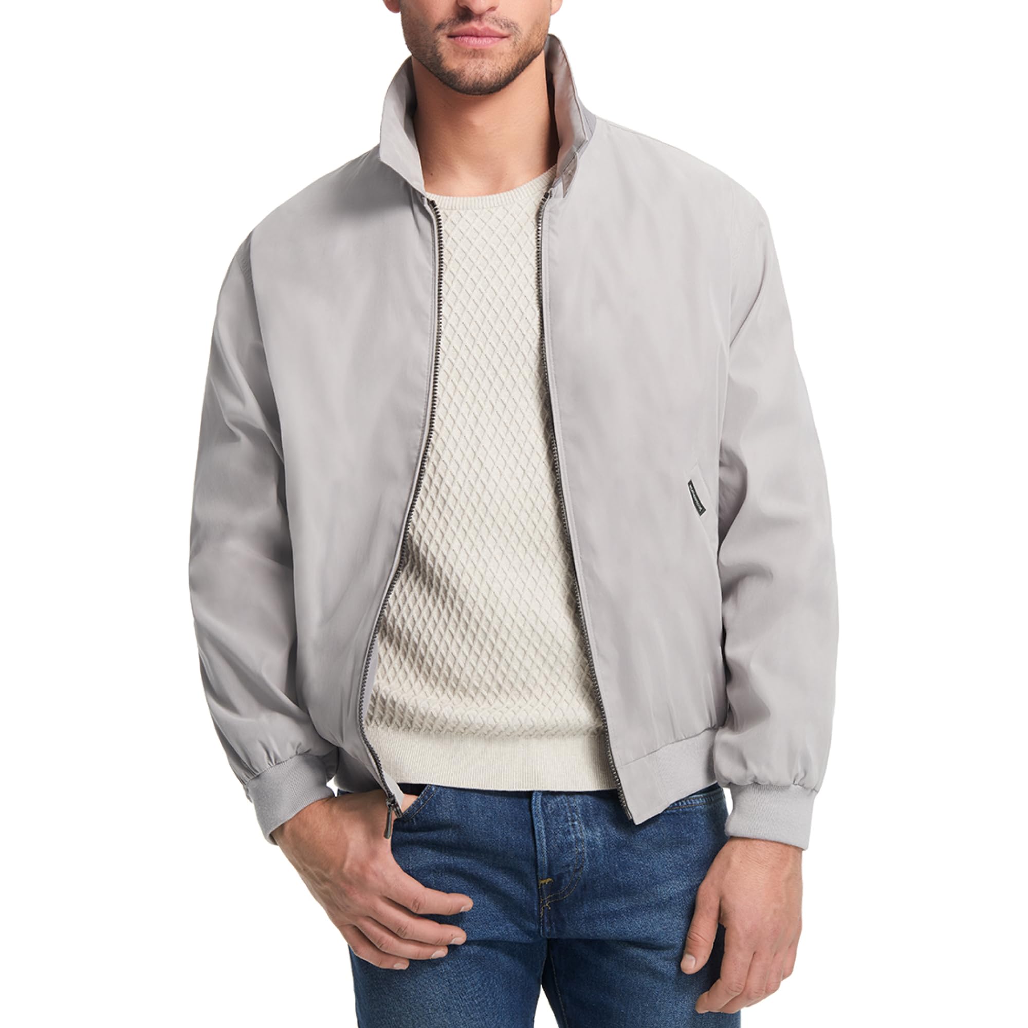 Weatherproof Garment Co. Men's Microfiber Classic Golf Jacket, Fog, Medium