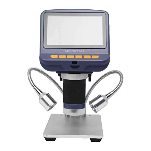 Andonstar AD106S Digital Solder Microscope Electronic Repair Coin Collection Jewelry Appraisal Antique Authentication and Children Biology Slides Observation 200X Magnification with 4.3-inch Display