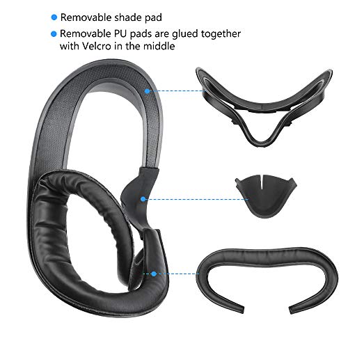 FULYEE Facial Interface Bracket, PU Leather Foam Face Cover Pad Replacement - Widened Face Cover Sweat-Proof Replacement Face Pads for Oculus Quest 2