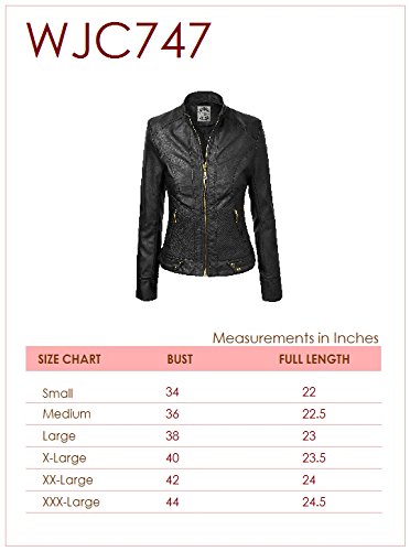 Lock and Love LL WJC747 Womens Dressy Vegan Leather Biker Jacket L Camel