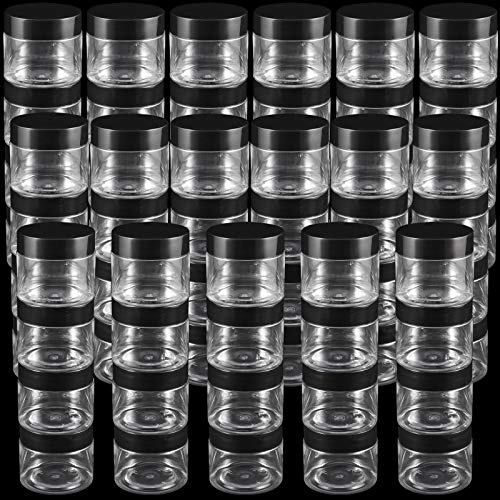 ZEONHAK 68 PCS 2 OZ Plastic Jars with Lids, BPA-free, Food Grade Plastic Container Jars with Lids, Wide-Mouth Plastic Cosmetic Containers Jars for Travel, Beauty Products, Food Storage, Liquid, Solid
