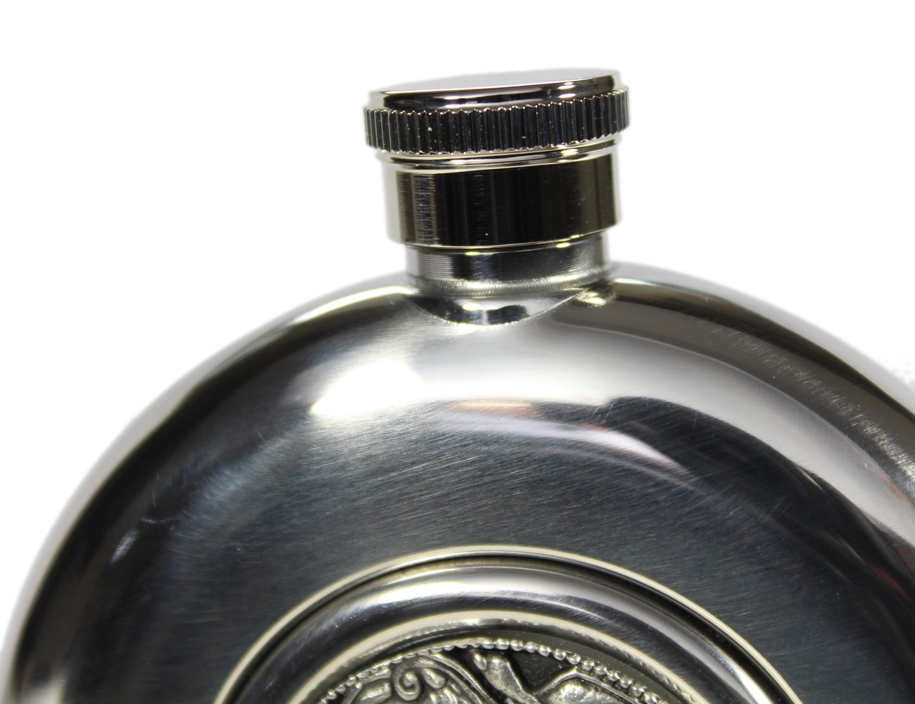 Irish Whiskey Flask Stainless Steel Flask 5 Fl. Oz. Book of Kells Design Irish Flasks Made Co, Westmeath Ireland