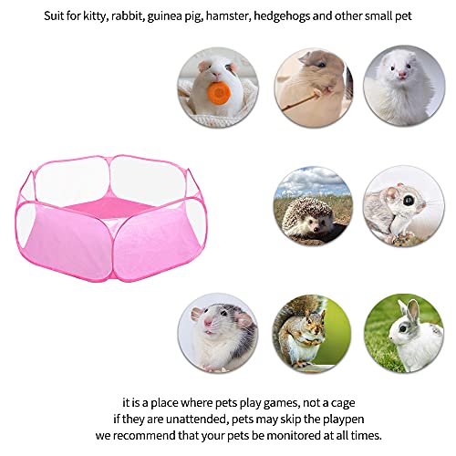 Small Animal Playpen with Waterproof Pads, Reusable Liners, Waterproof Bottom on Both Sides, Fit with Pet Tent (42.5in x 41in) Bedding for Guinea Pig, Rabbit, Hamster, Chinchilla and Hedgehog