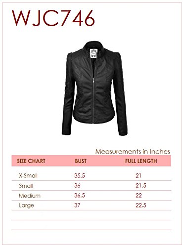 Made By Johnny MBJ WJC746 Womens Vegan Leather Motorcycle Jacket S Khaki
