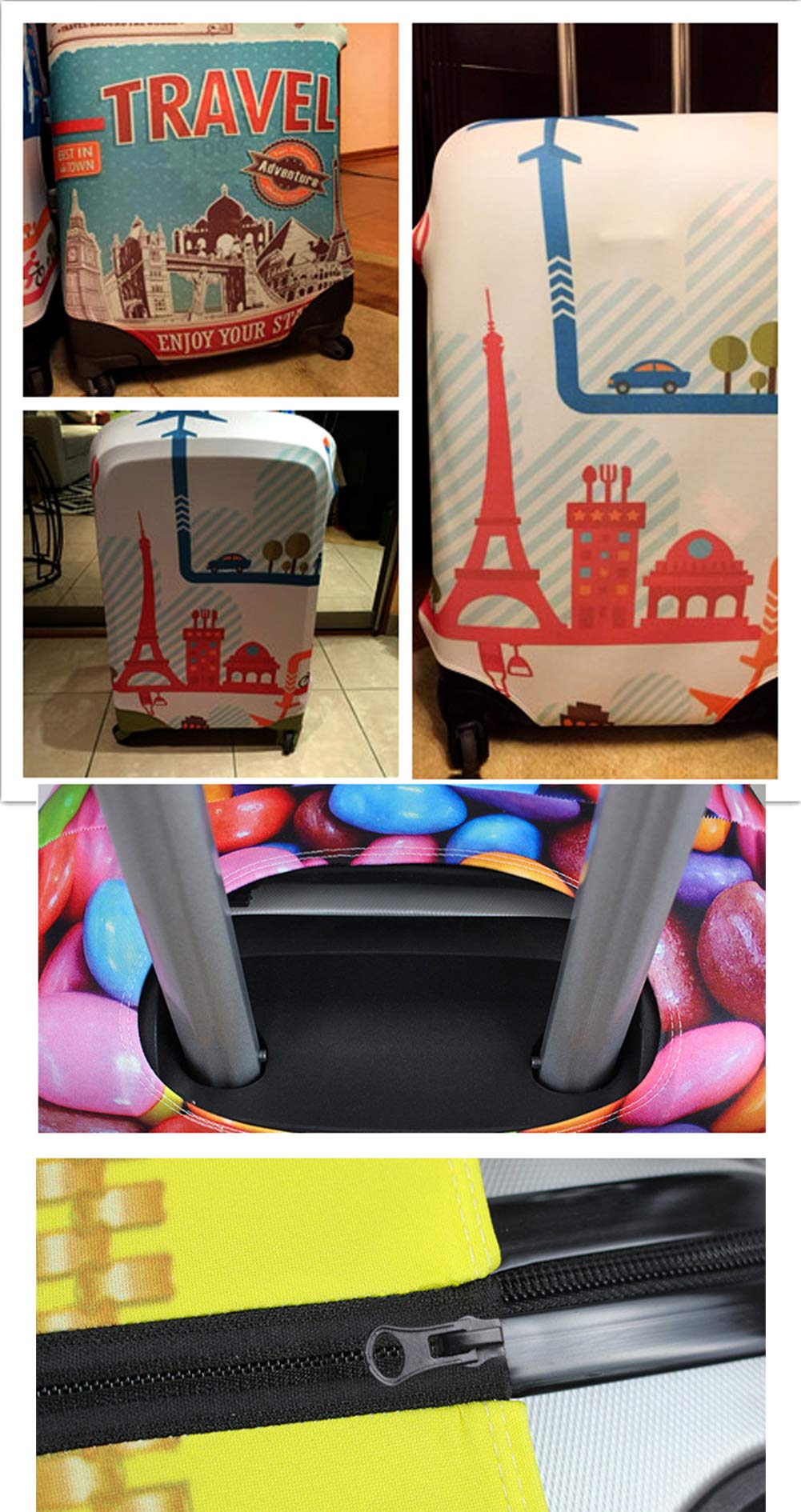 Bigcardesigns Blue Butterfly Luggage Covers Apply to 22-26 Inch Travel Suitcase M