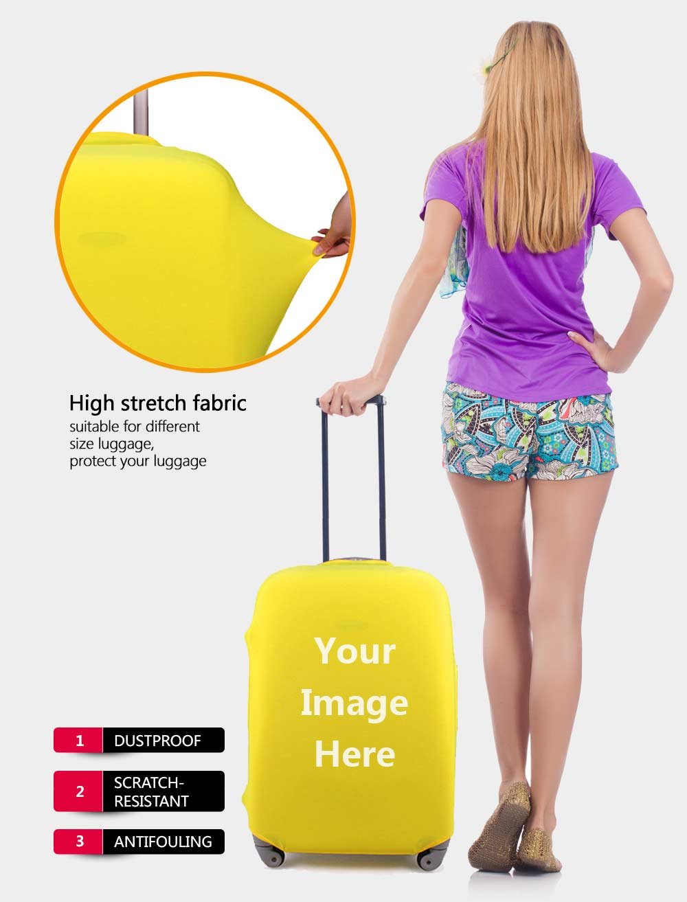 Bigcardesigns Blue Butterfly Luggage Covers Apply to 22-26 Inch Travel Suitcase M