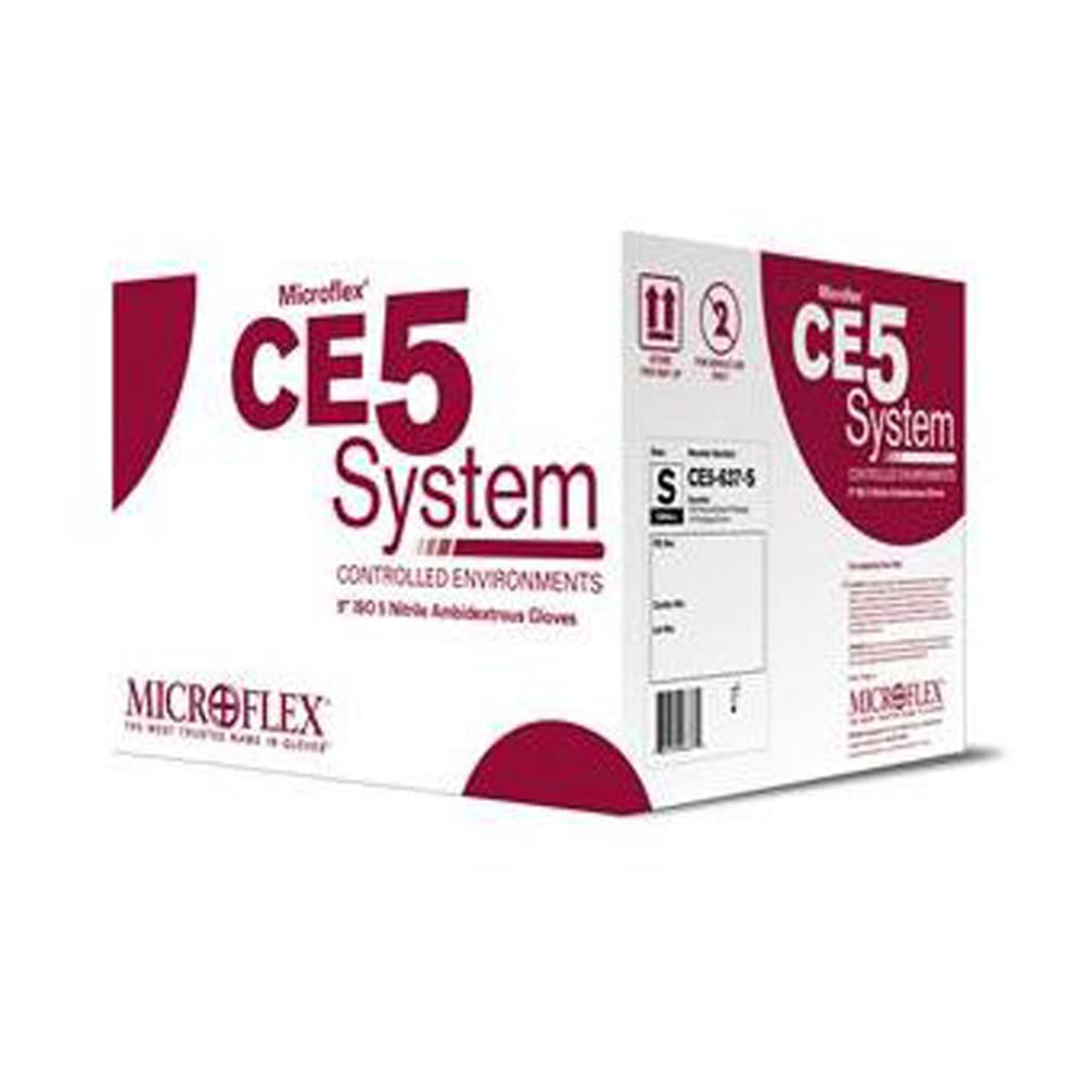 Microflex CE5-755-S Nitrile CE5 Gloves, 12" Large Cuff, Small (Pack of 1000)