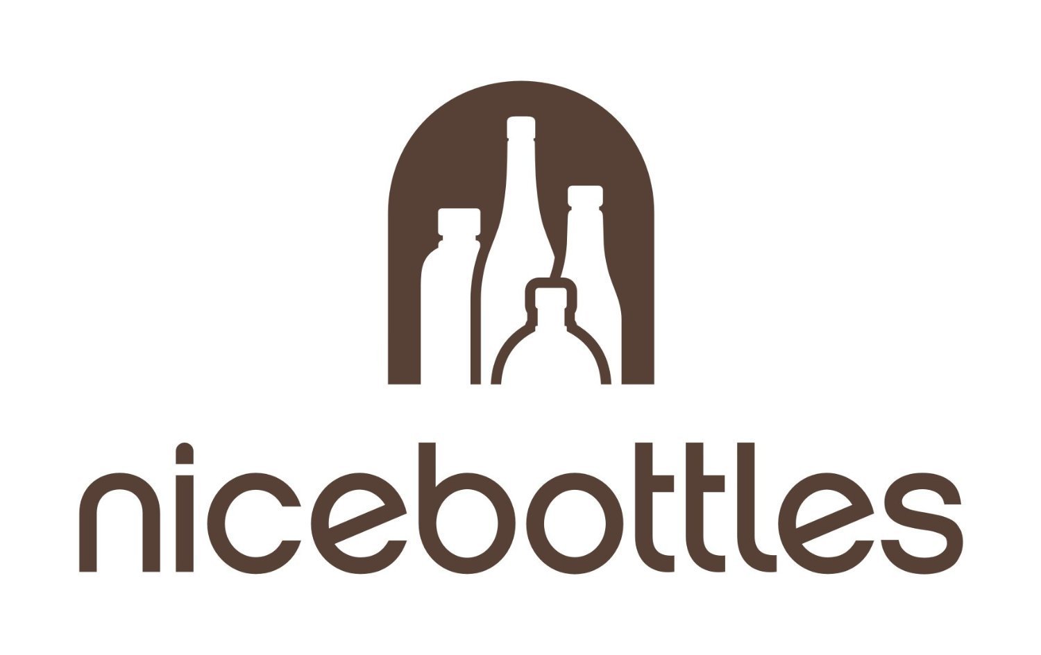 nicebottles Clear Glass Beverage/Sauce Bottles, 12 Oz, White Caps - Case of 12