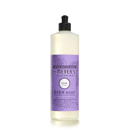 MRS. MEYER'S CLEAN DAY Liquid Dish Soap, Biodegradable Formula, Lilac, 16 fl. oz