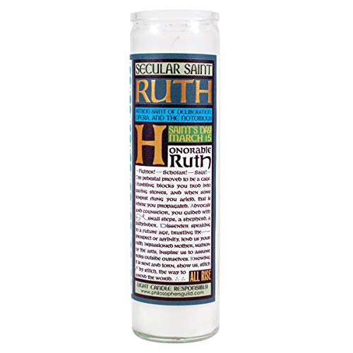 Ruth Bader Ginsburg Secular Saint Candle - 8.5 Inch Tall Glass Prayer Votive - Made in The USA