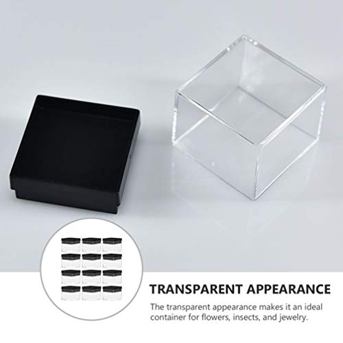 Baluue 12pcs Clear Acrylic Display Case Countertop Box Cube Transparent Display Box Pop Figures Display Collectibles Stone Mineral Specimen