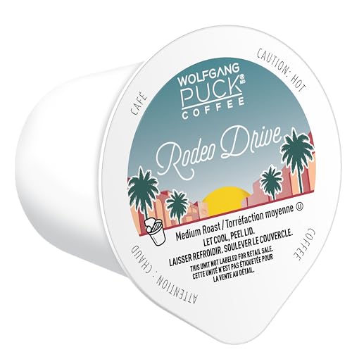 Wolfgang Puck Coffee Single Serve Capsules, Medium Roast, Compatible with Keurig K-Cup Brewers, Rodeo Drive, 24 Count (Pack of 1)