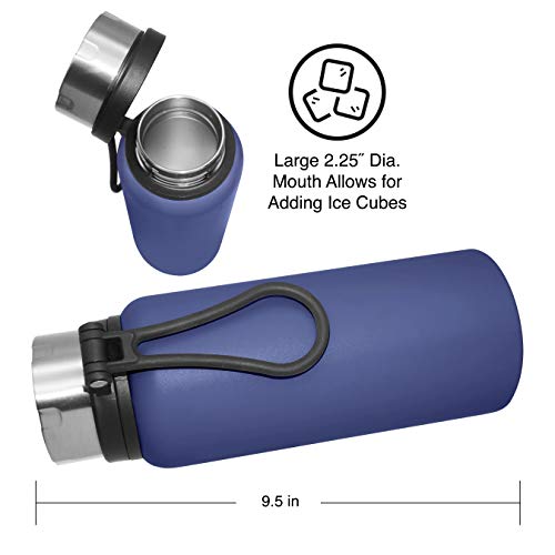 OGGI Terrain Insulated Stainless Steel Water Bottle - Large 32-Ounce Capacity, Also Suitable for Coffee & Hot Drinks, Midnight Blue