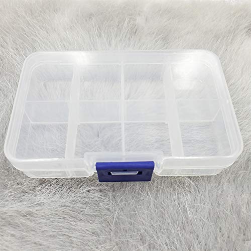 8 Grids Portable Plastic Organizer Container Storage Box,with Adjustable Grid (Thicker 2 pcs)