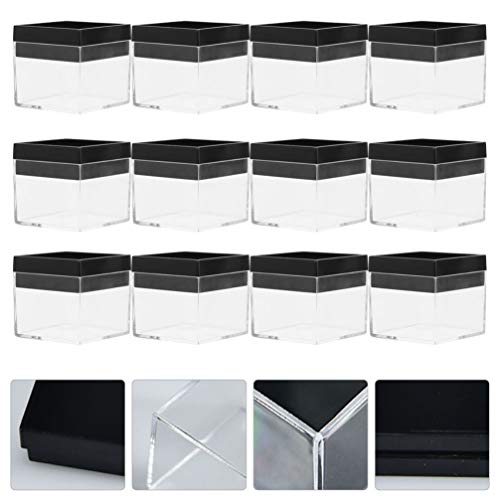 Baluue 12pcs Clear Acrylic Display Case Countertop Box Cube Transparent Display Box Pop Figures Display Collectibles Stone Mineral Specimen