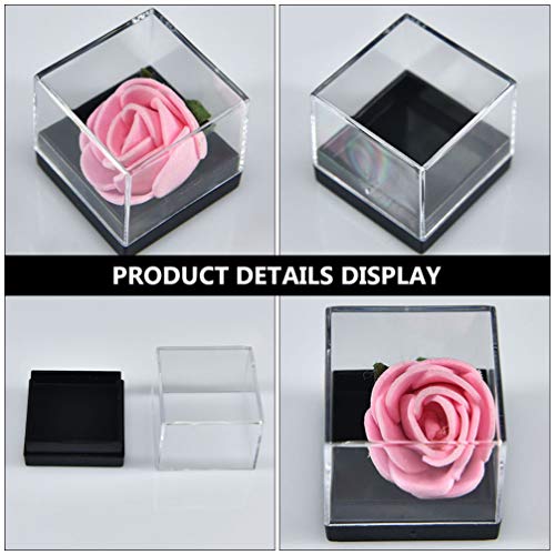 Baluue 12pcs Clear Acrylic Display Case Countertop Box Cube Transparent Display Box Pop Figures Display Collectibles Stone Mineral Specimen