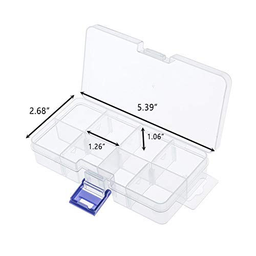 8 Grids Portable Plastic Organizer Container Storage Box,with Adjustable Grid (Thicker 2 pcs)