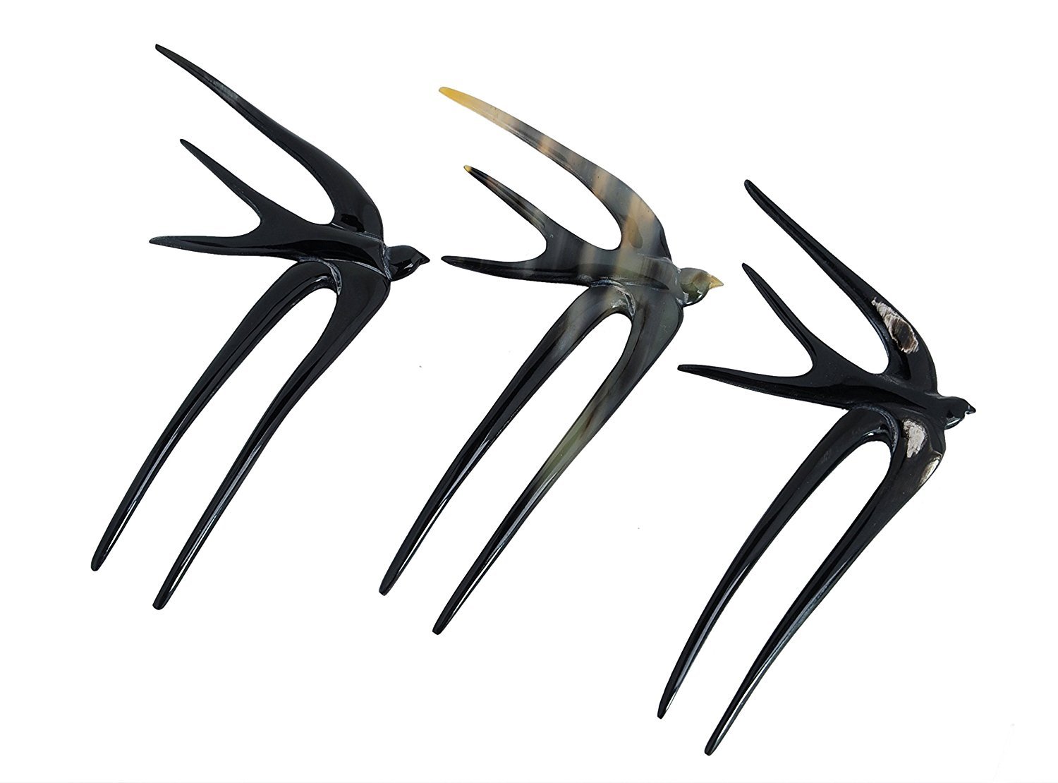 Marycrafts Buffalo Horn Swallow Bird Hair Fork Hair Sticks Accessories Handmade (Style 2)