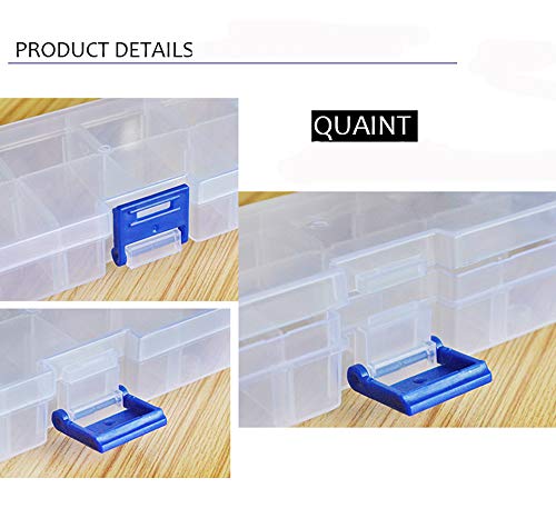 8 Grids Portable Plastic Organizer Container Storage Box,with Adjustable Grid (Thicker 2 pcs)