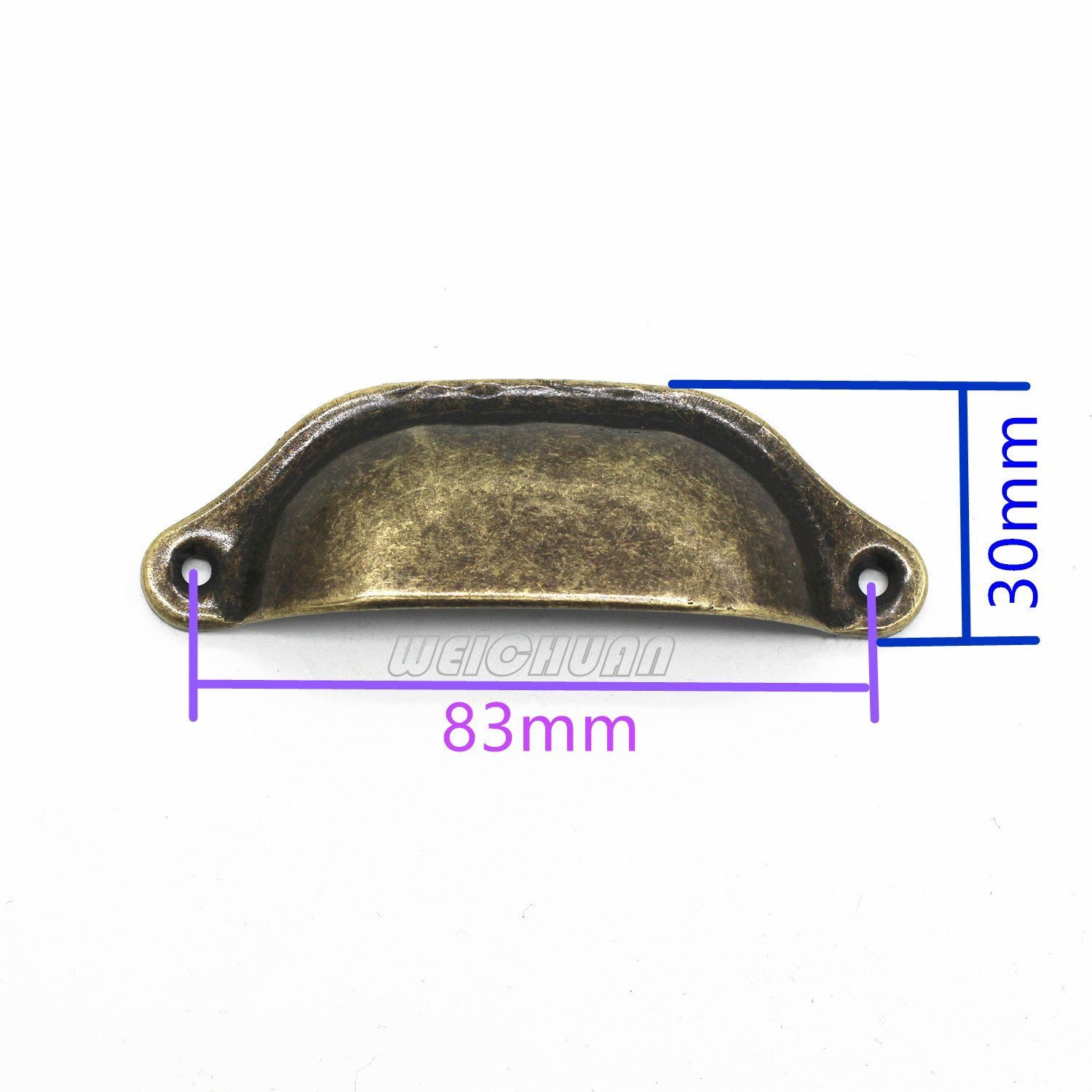 WEICHUAN 20PCS Antique Bronze Iron Drawer Knobs Pulls Handles - Vintage Kitchen Cabinets Furniture Wardrobe Medicine Pull Handle (Length: 96mm Width: 30mm)