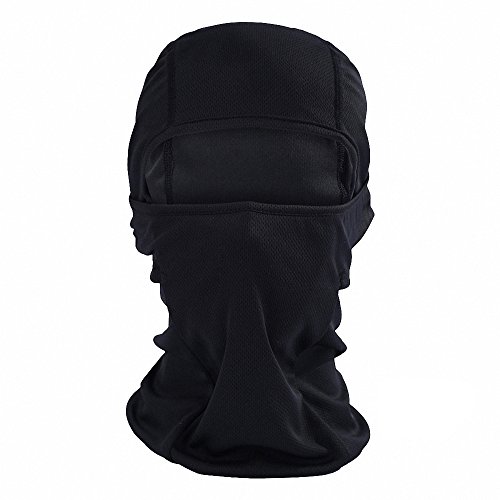 Maoko Cycling Outdoor Sports Hood Full Face Mask Hat Windproof- Airsoft Balaclava Mesh Face Mask Black