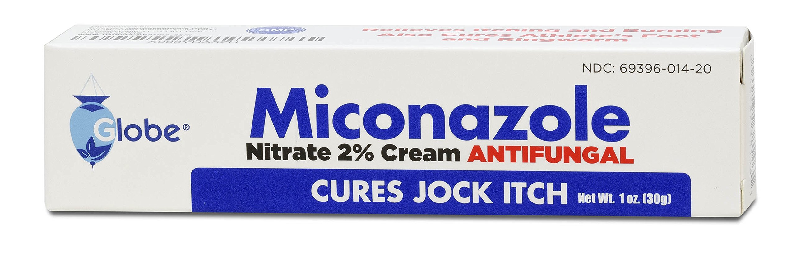 Globe Miconazole Nitrate 2% Antifungal Cream 1 oz, Cures Most Athletes Foot, Jock Itch, Ringworm and More. Compare to the Leading Name Brand