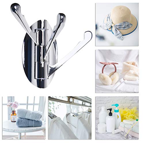 Kare & Kind 1x Stainless Steel Swivel Hook - Foldable, Solid Wall Mount Coat Jacket Holder - Three Swing Arms - for Hanging Wet and Dry Clothes, Towels - Install in Kitchen, Bedroom, Bathroom, Garage