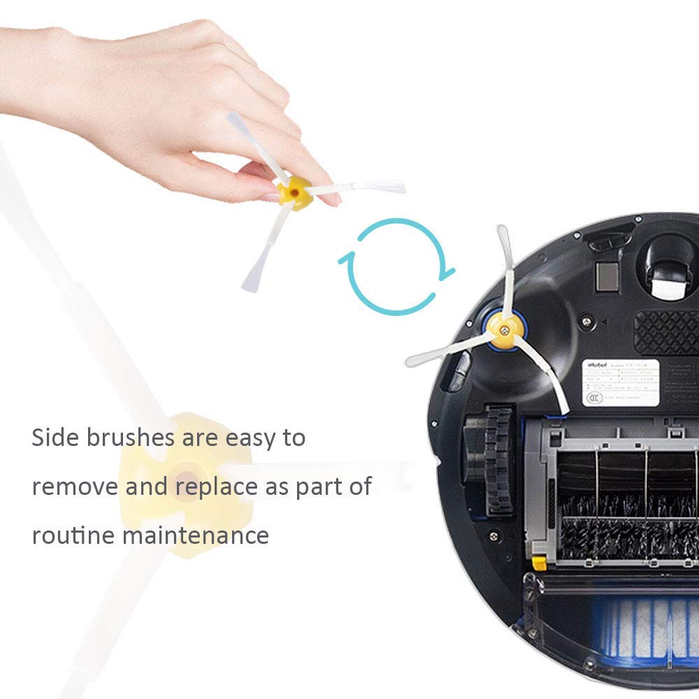 DLD Accessory for Irobot Roomba 600 610 620 650 Series Vacuum Cleaner Replacement Part Kit - Includes 3 Pack Filter, Side Brush, and 1 Pack Bristle Brush