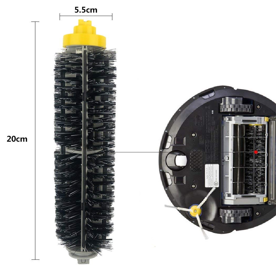DLD Accessory for Irobot Roomba 600 610 620 650 Series Vacuum Cleaner Replacement Part Kit - Includes 3 Pack Filter, Side Brush, and 1 Pack Bristle Brush