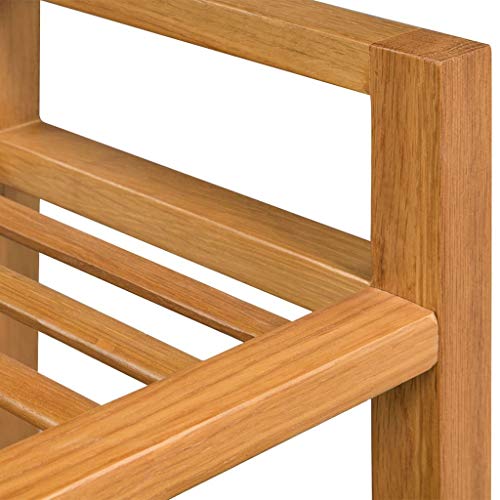 YUUIKLLE Shoe Rack with 2 Shelves,wooden shoe rack for entryway,Storage Organizer, Entryway Organizer, Hallway or Living Room,Solid Oak Wood