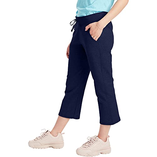 Hanes Women's French Terry Capris, Capri Pants, Navy, XX-Large