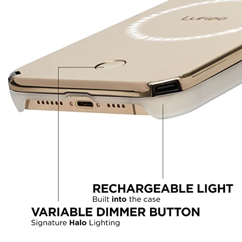 LuMee HALO by Case-Mate - Light Up Selfie Case for iPhone 12 Pro Max (5G) - Front & Rear Illumination - 6.7 Inch - Halo Gold