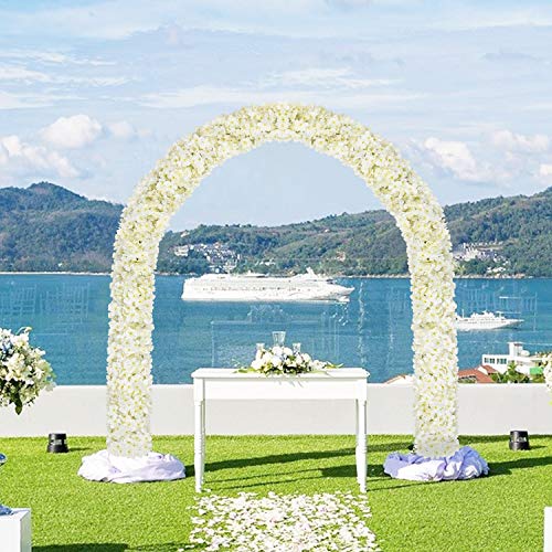 Artflower 2 Pack Artificial Cherry Blossom Garland Hanging Vine Silk Garland Silk Artificial Flower Faux Sakura Garland for Wedding Garden Arch Wall Home Party Decor(White)