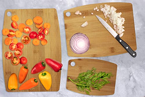MRKT FINDS 3PK Bamboo Cutting Board, Kitchen Chopping Board, Heavy Duty Serving Tray, Ak426